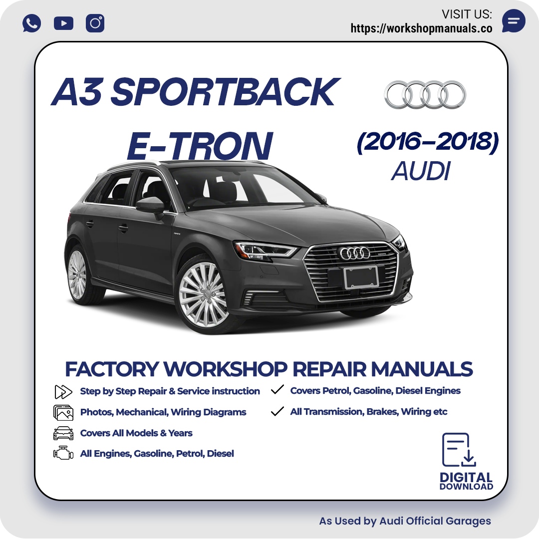 Audi A3 SportBack E-Tron Workshop Repair Manual...