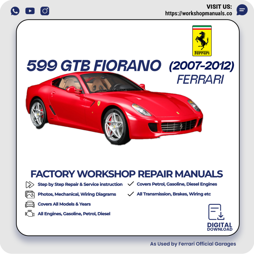 FERRARI 599 GTB FIORANO 2007-2012 WORKSHOP MANU...
