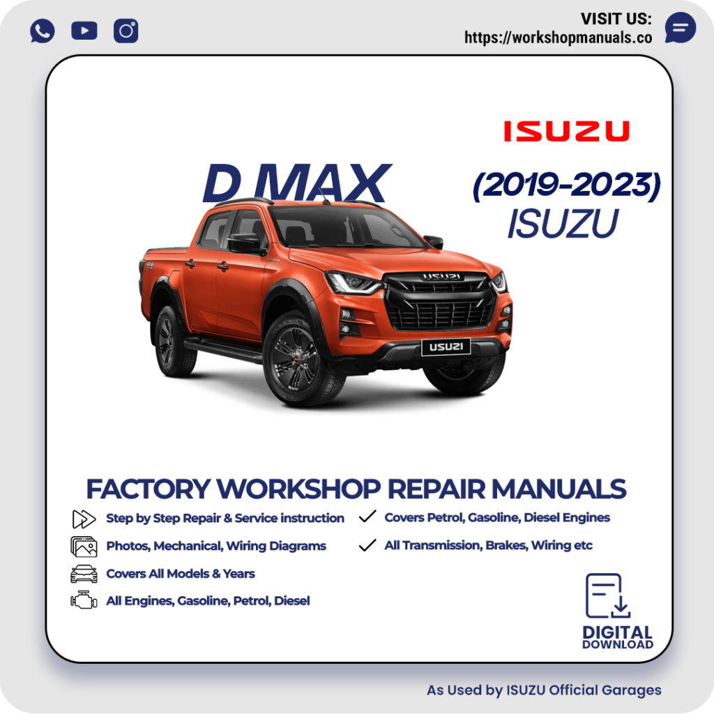 ISUZU D MAX 2019-2023 WORKSHOP REPAIR MANUAL DO...